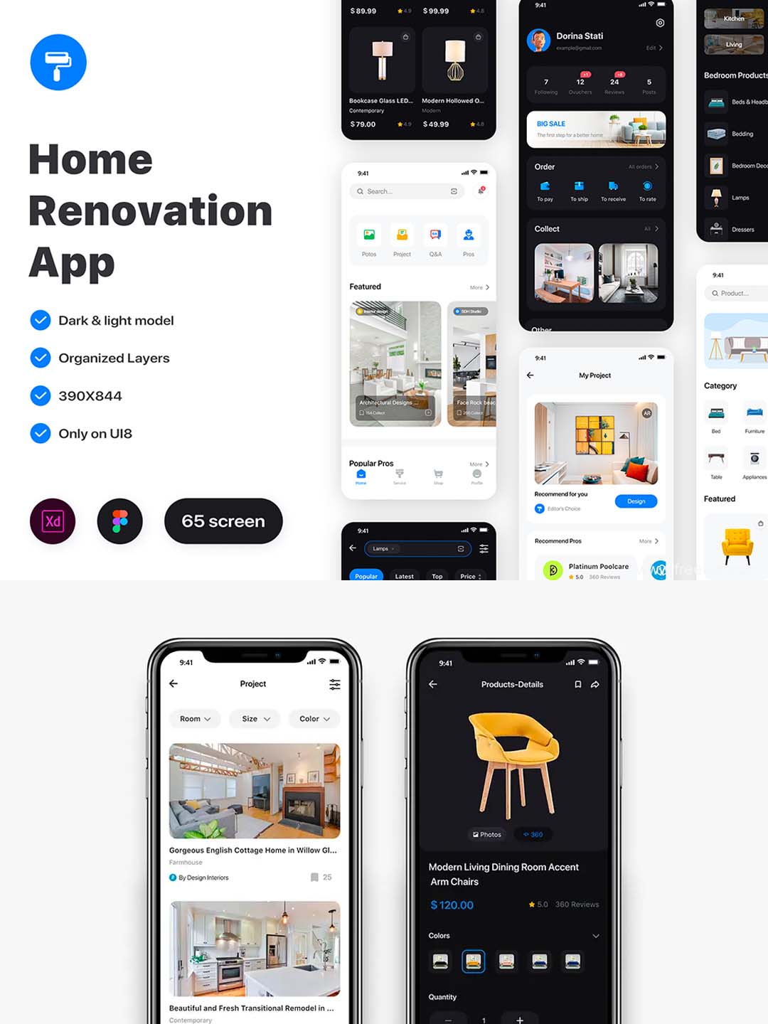 10页视频会议，在线办公，远程会议UI素材xd源文件下载