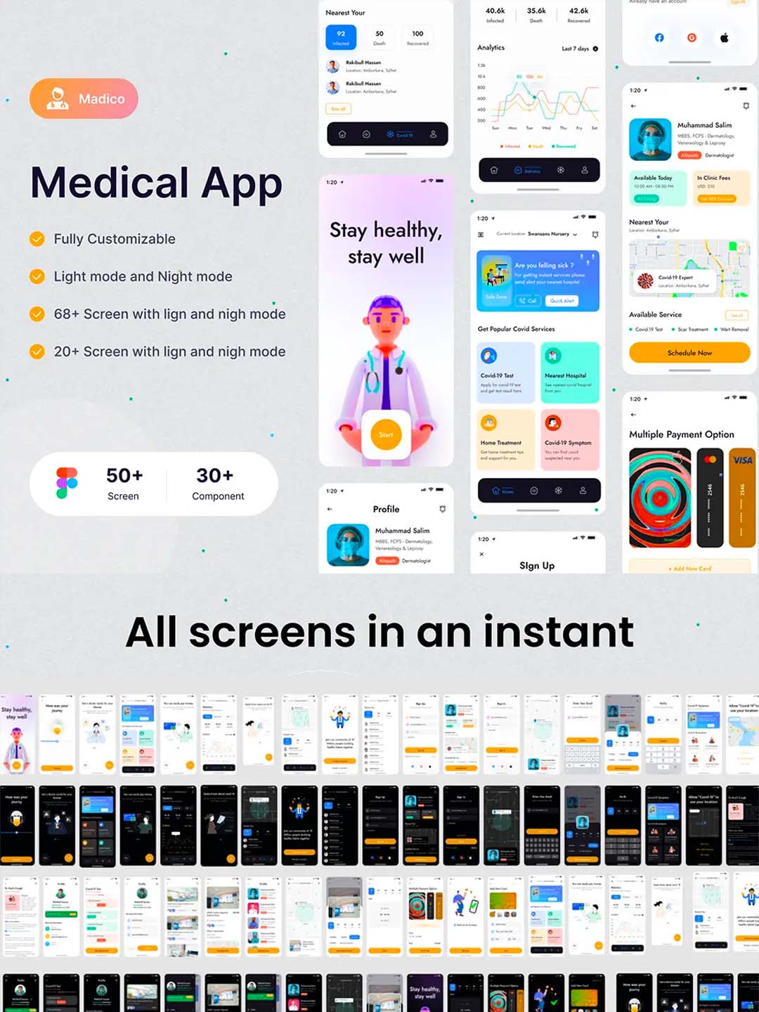 100+页，明暗双色AI绘画、AI艺术生成APP UI设计套件figma格式