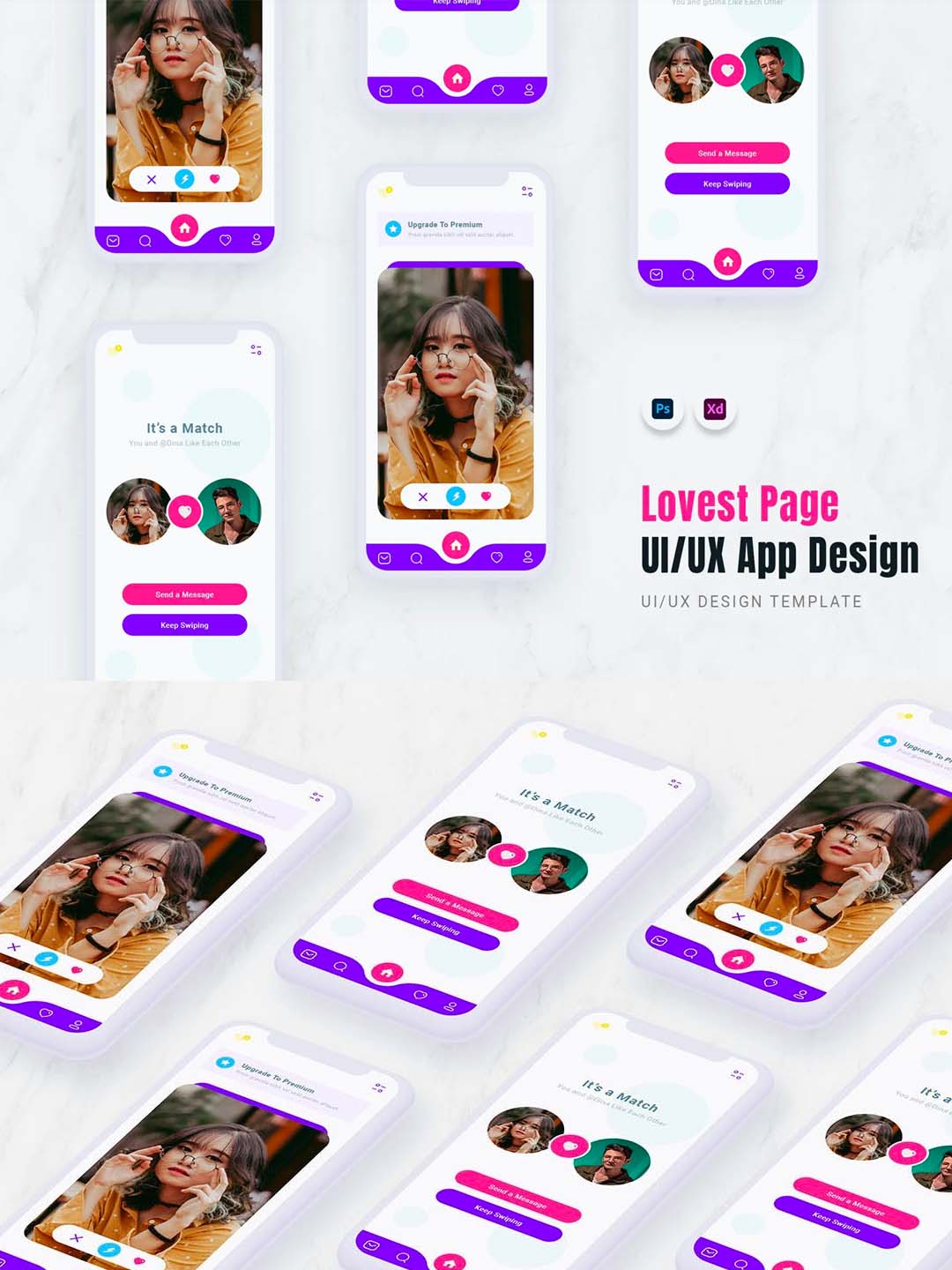 咸鱼二手货买卖app小程序sketch,figma,xd源文件，明暗多屏幕设计