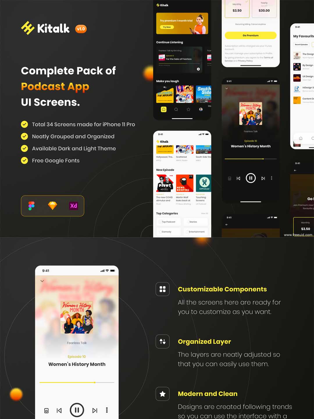 K12教育、儿童有声读物APP UI资源素材源文件sketch,fig,studio源文件