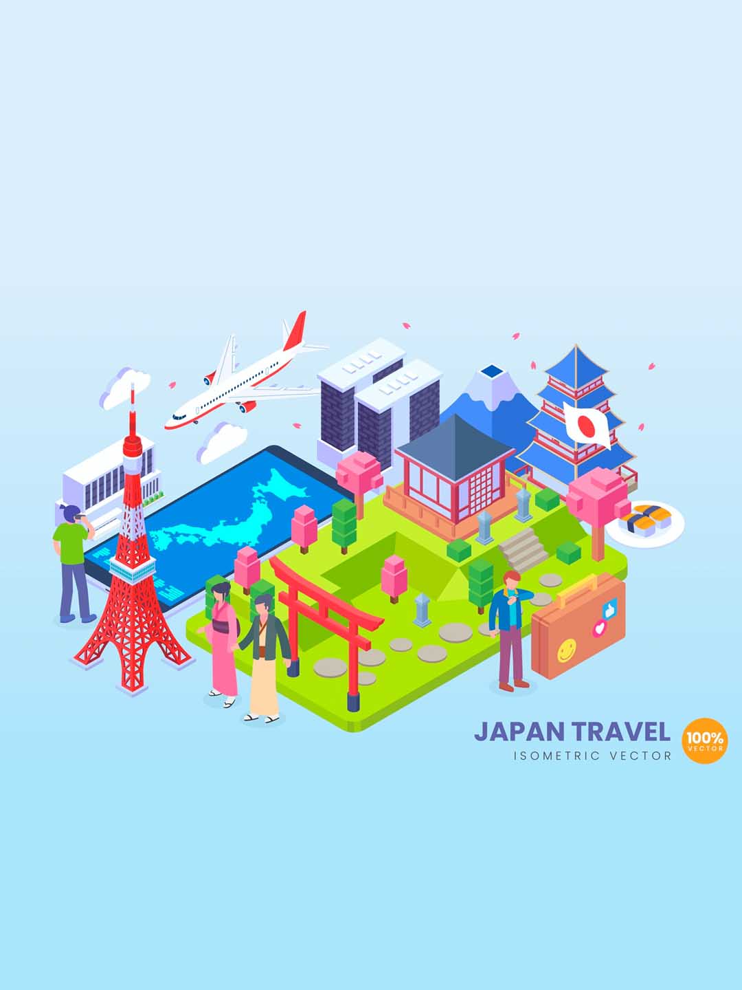 一套包含各行业的插画系统，插画启动页，UI插画引导页，行业插画ai源文件下载