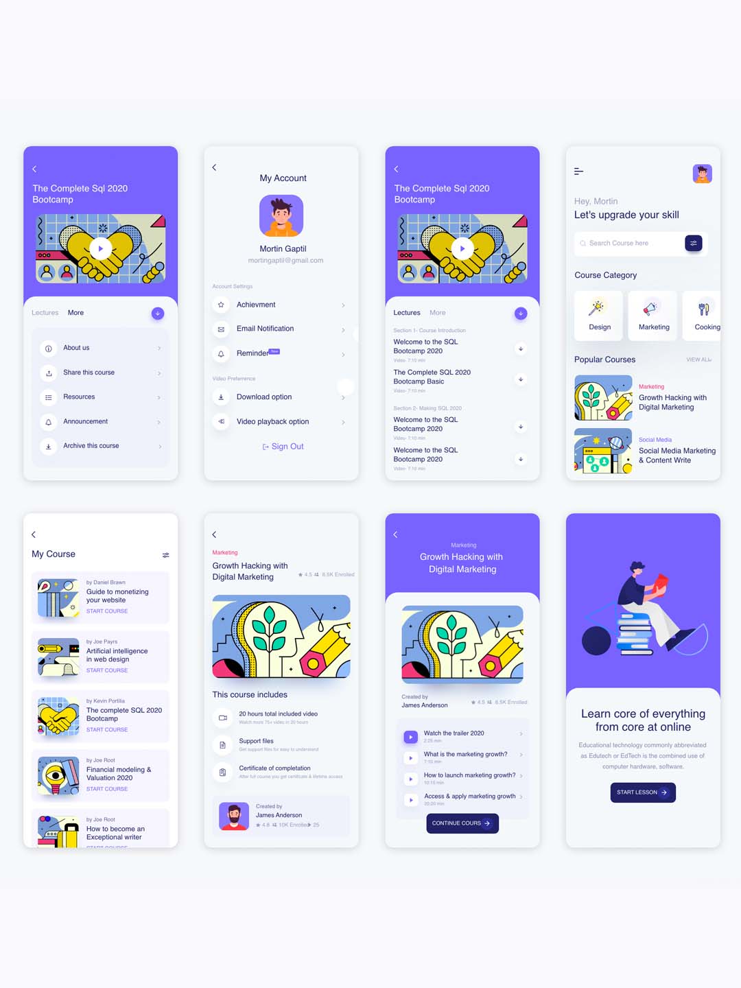 K12在线教育app UI源文件下载，教育UI资源下载，线上教育UI素材xd源文件