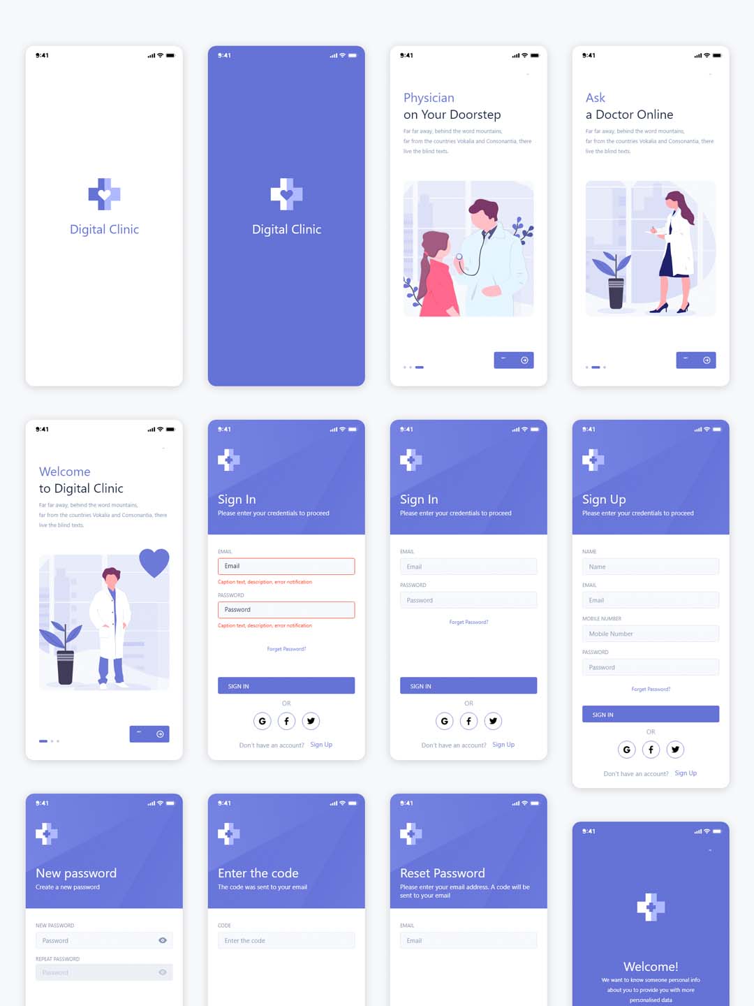最新整套医疗APP UI源文件下载，医院诊所UI资源下载，医疗医务UI素材sketch源文件下载