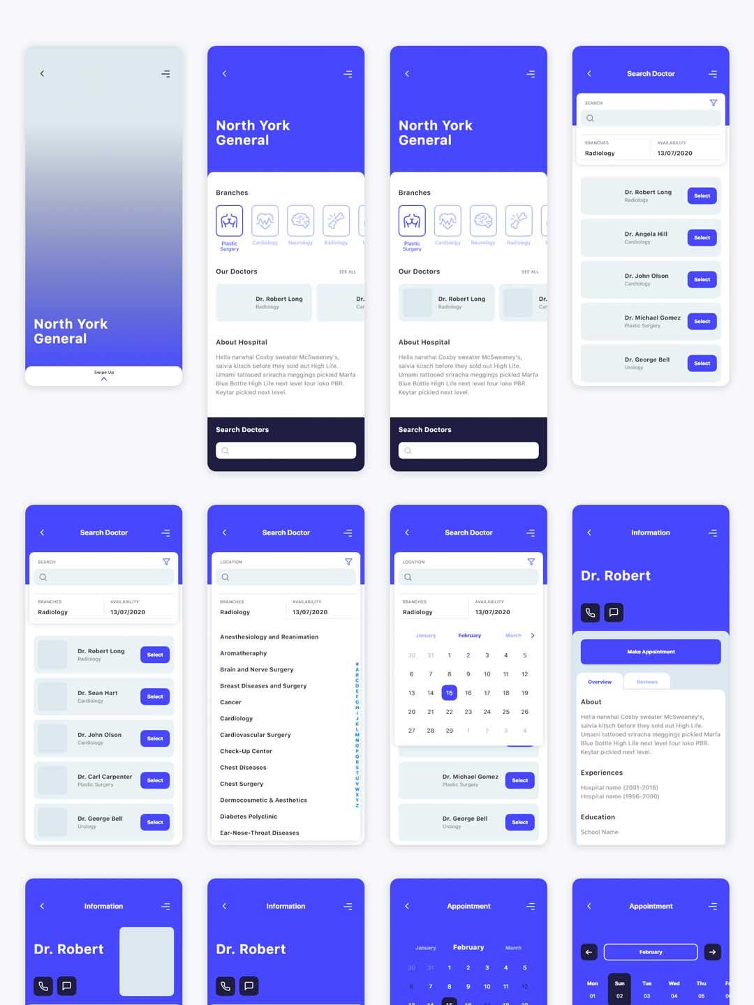 一套医疗APP UI资源下载，医疗UI源文件下载，医疗APP UI素材xd源文件下载
