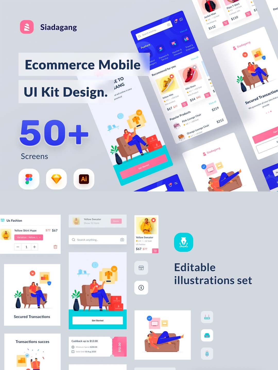 电动车充电桩App移动应用设计UI工具包，sketch，xd，figma，psd格式