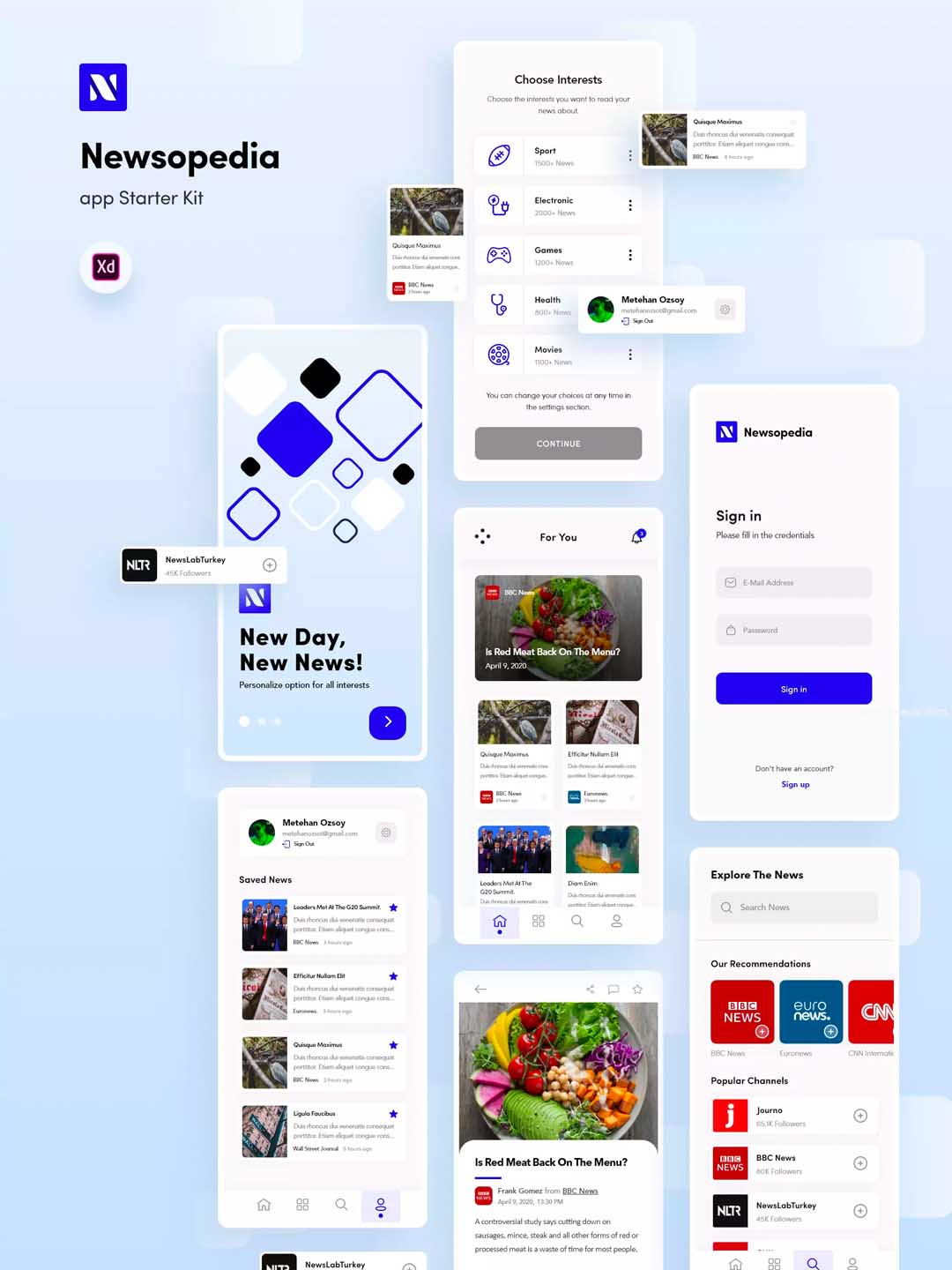 一套医疗APP UI资源下载，医疗UI源文件下载，医疗APP UI素材xd源文件下载