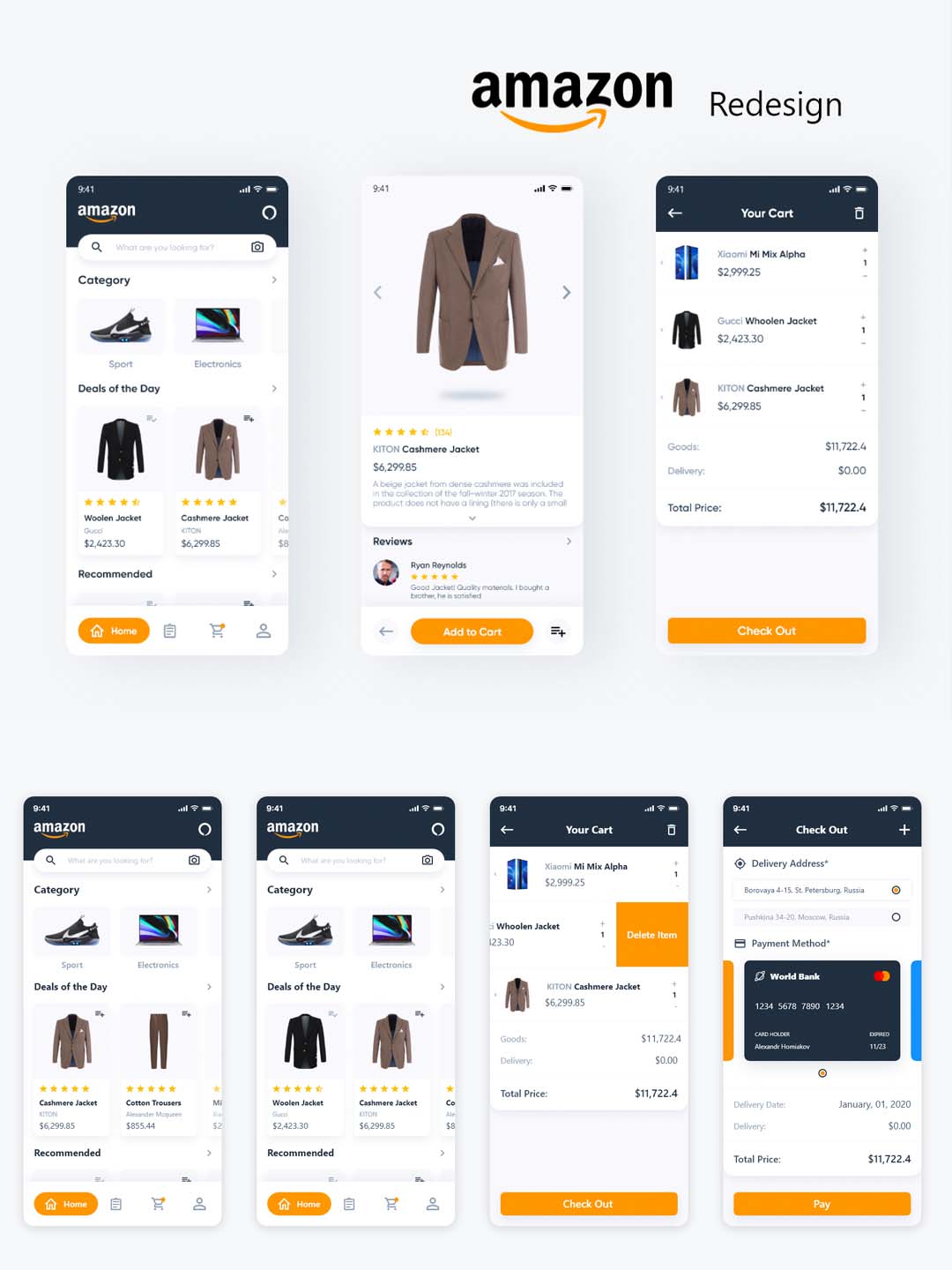 完整版亚马逊商城UI源文件下载，amazon 商城UI重设计xd源文件下载
