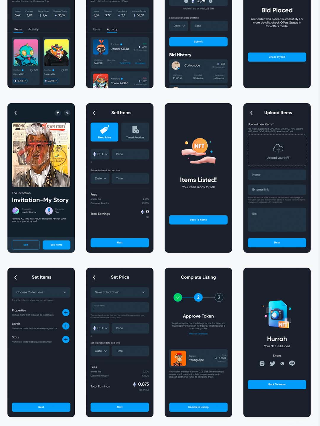 Web 3.0 NFT 数字藏品交易平台UI资源素材figma素材下载