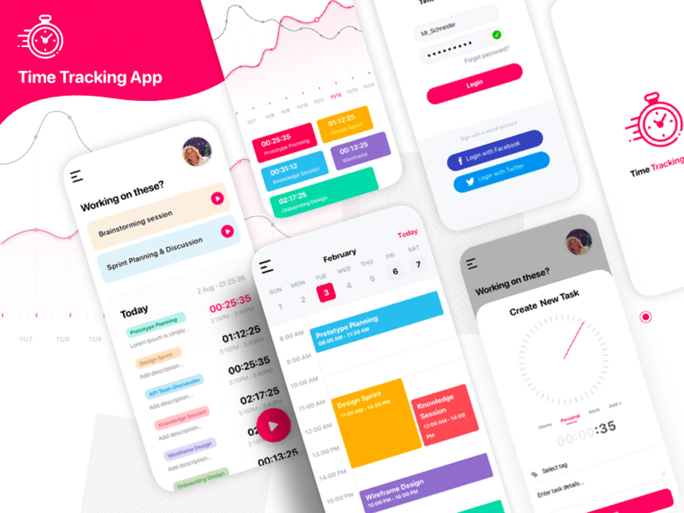 iOS时间追踪App Sketch资源