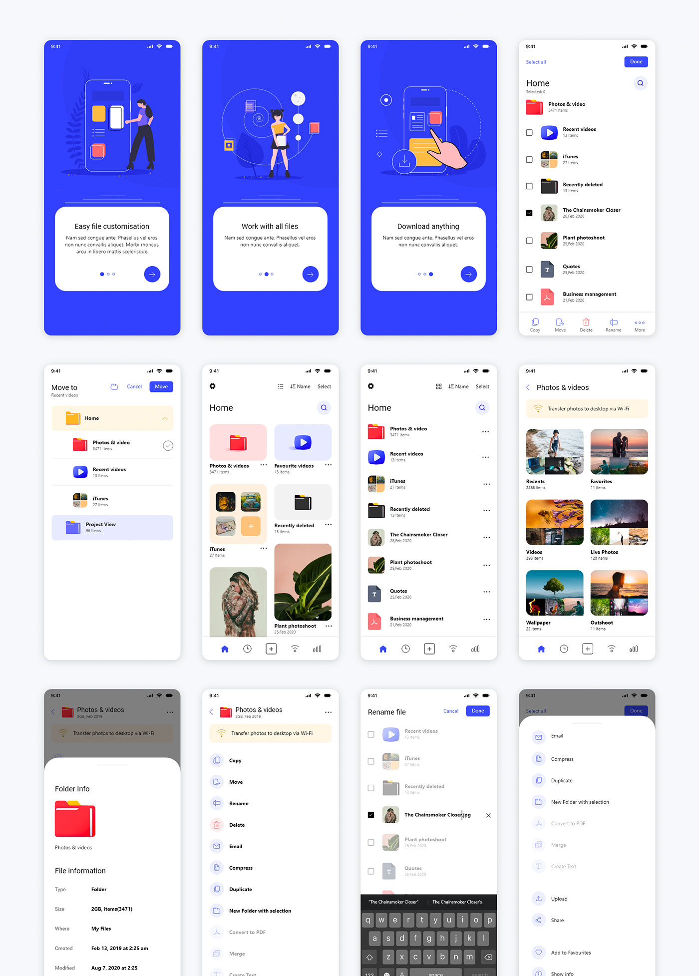 全套文件管理，云盘，云储存UI资源下载figma、xd源文件下载