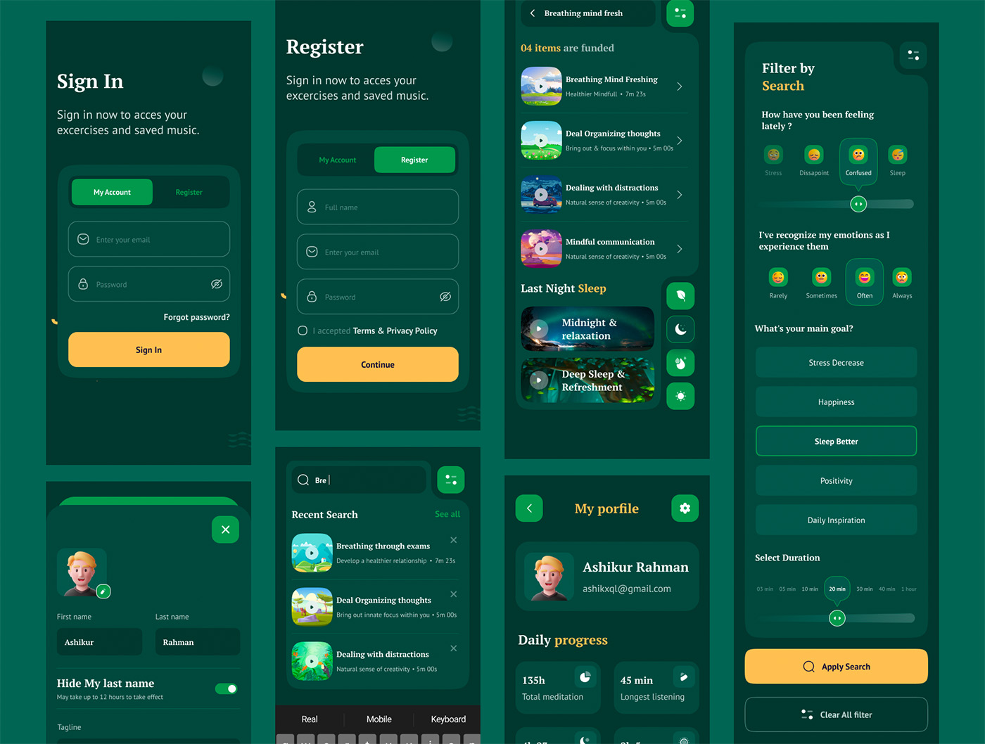 全新绿色简约风格的在线教育、在线学习app UI资源素材figma源文件