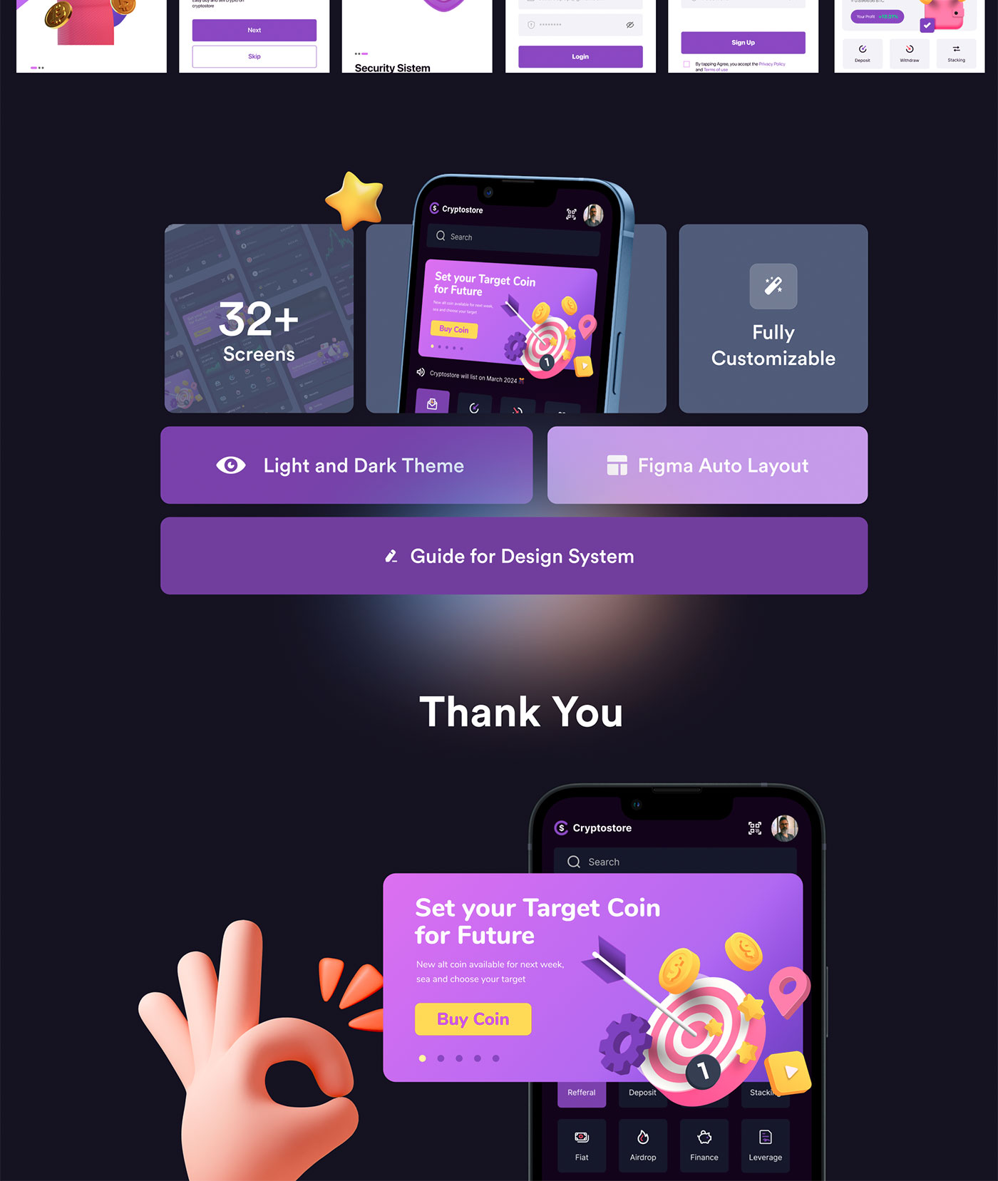 30屏加密货币的高级设计 UI 套件sketch，xd，figma格式