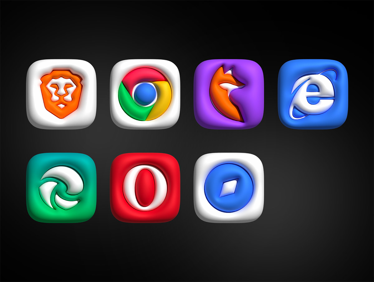 12个食品和零食 3D icon图标Blender，png格式