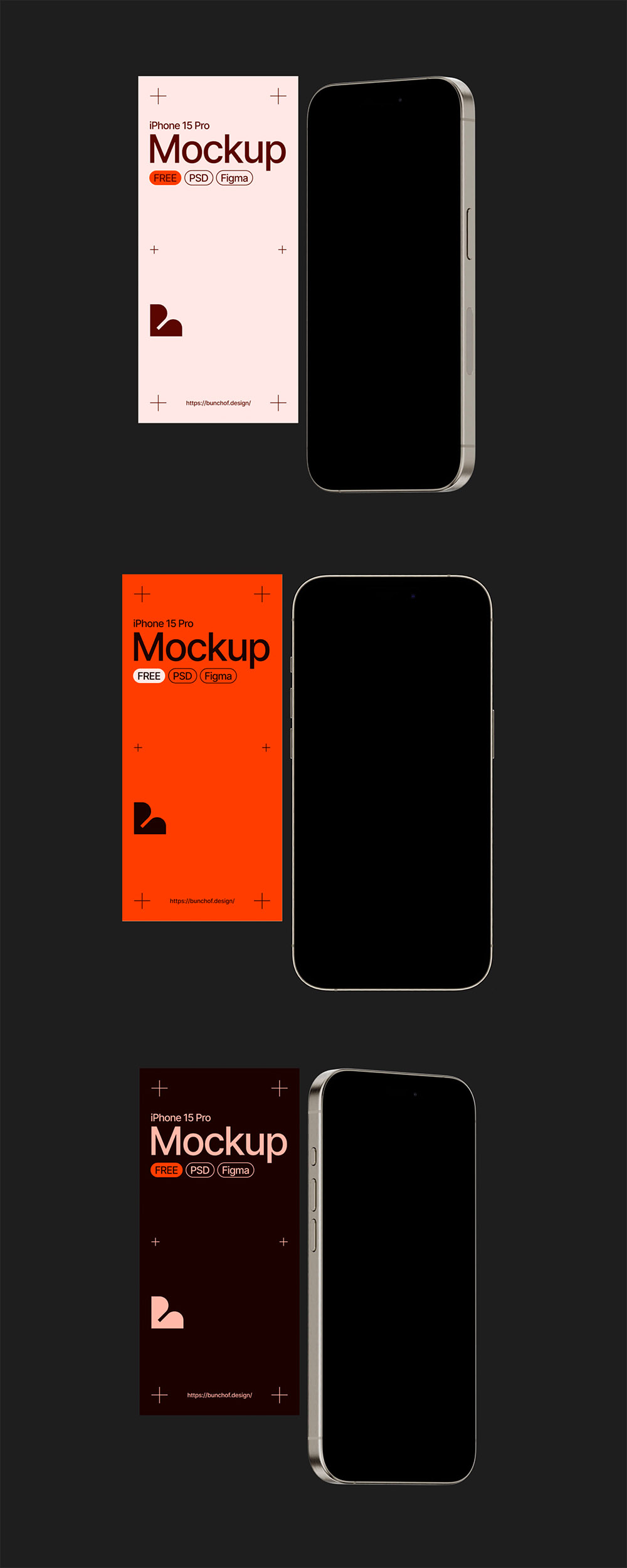iPhone 15 Pro Mockups 苹果15pro 免费样机figma源文件