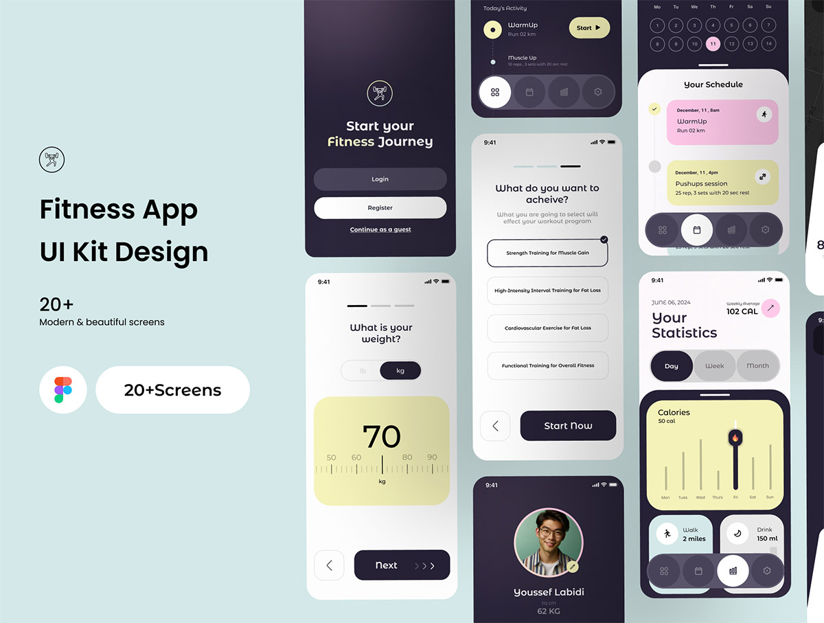 明暗双色新拟物风格UI源文件下载，Neumorphic风格UI资源下载,figma源文件下载