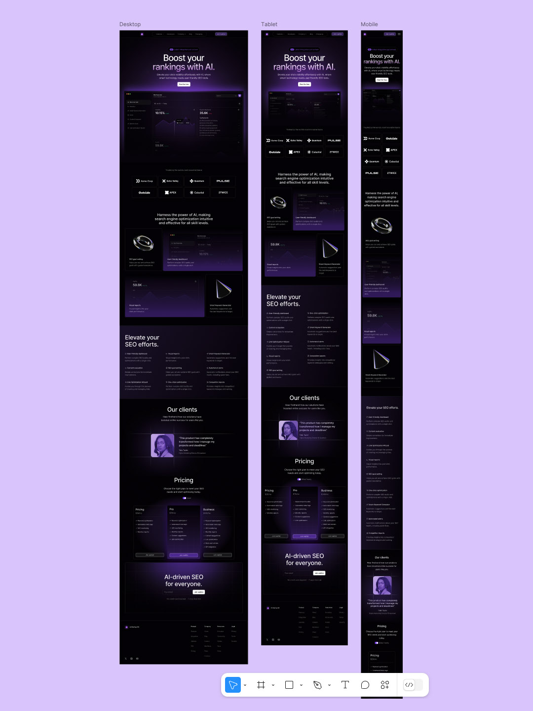 UI学习网站登陆页设计sketch，xd，figma格式