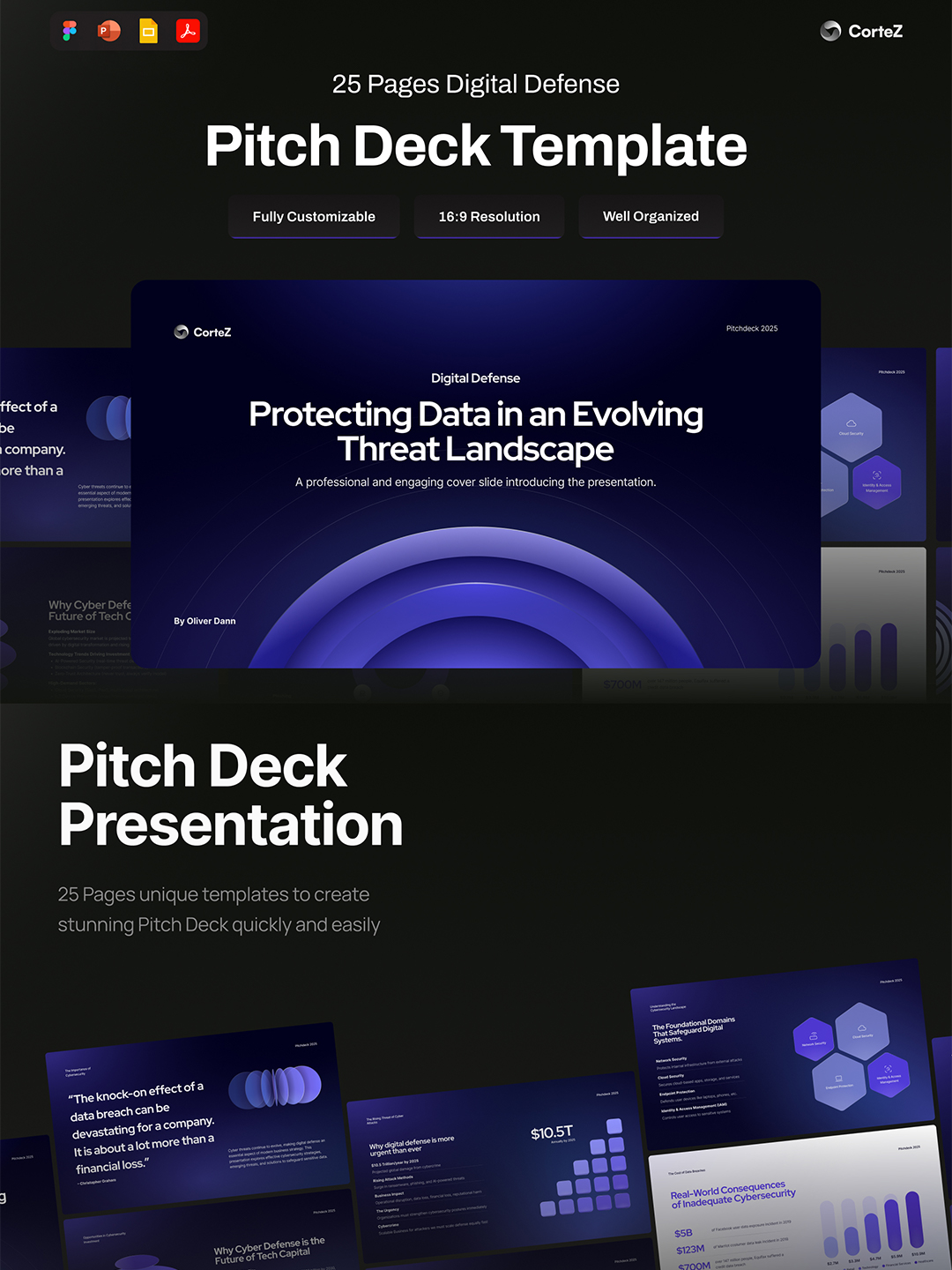 25页设计思维工作坊工具包推广路演Figma, Deck, PPTX, PDF格式